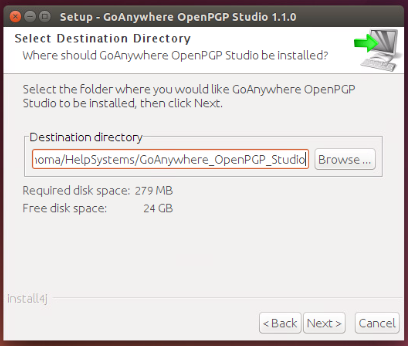 Linux and Unix Installation of GoAnywhere Open PGP Studio